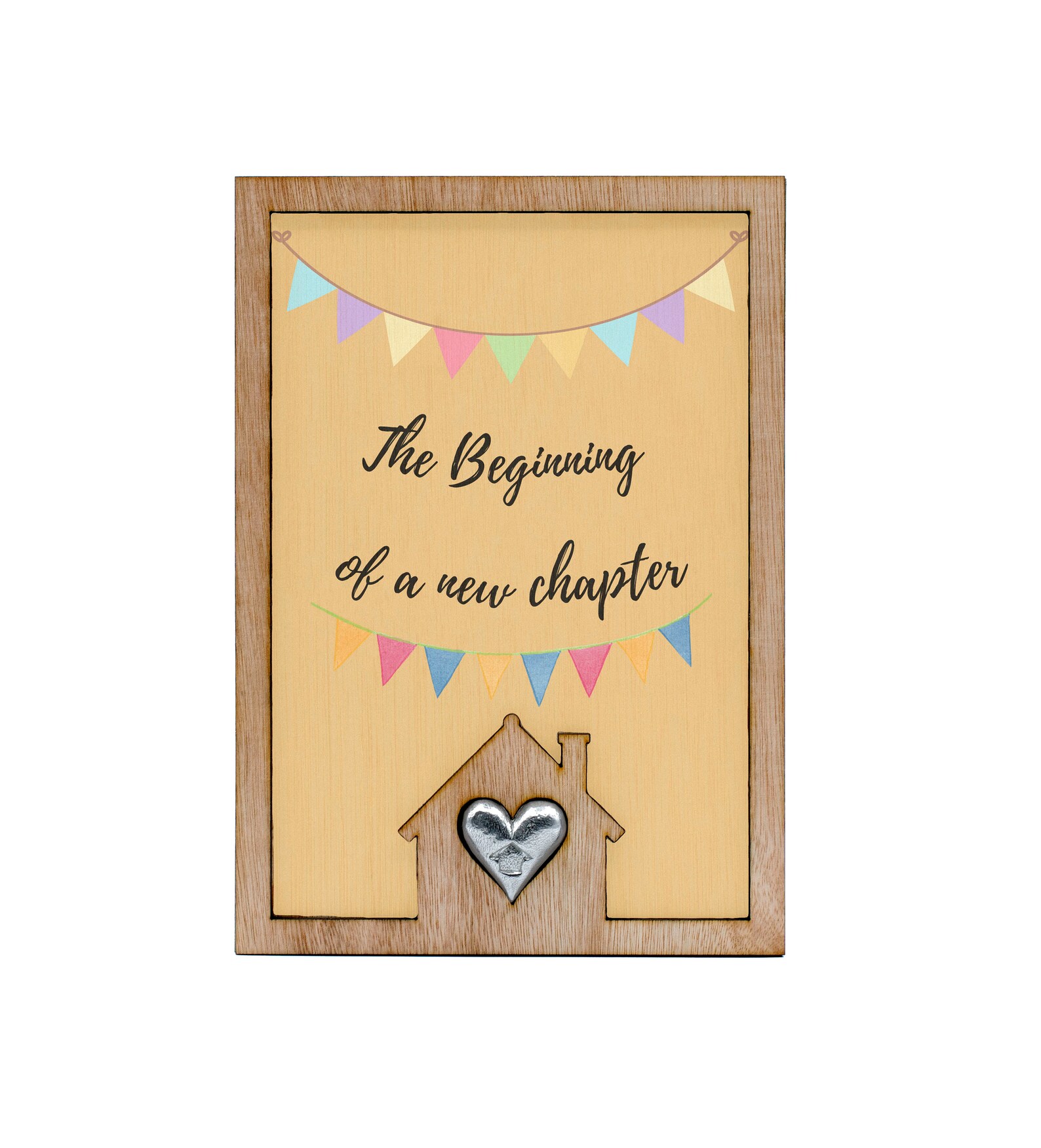 The Beginning of a New Chapter - Tin Heart in Plywood House Ornament ...