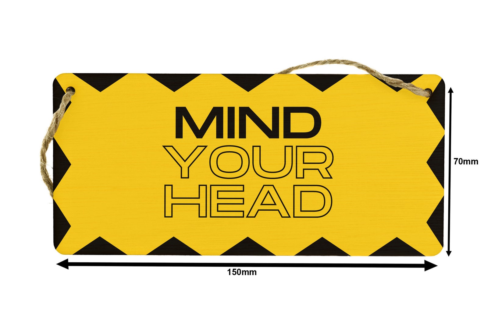 Full Colour Plywood Hanging Sign - Mind Your Head Caution Wall Sign for ...