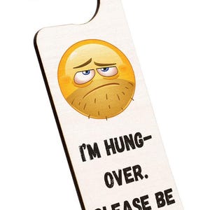 Handmade Laser Cut Wooden Hanging Sign: I'm Hungover Please Be Quiet ...