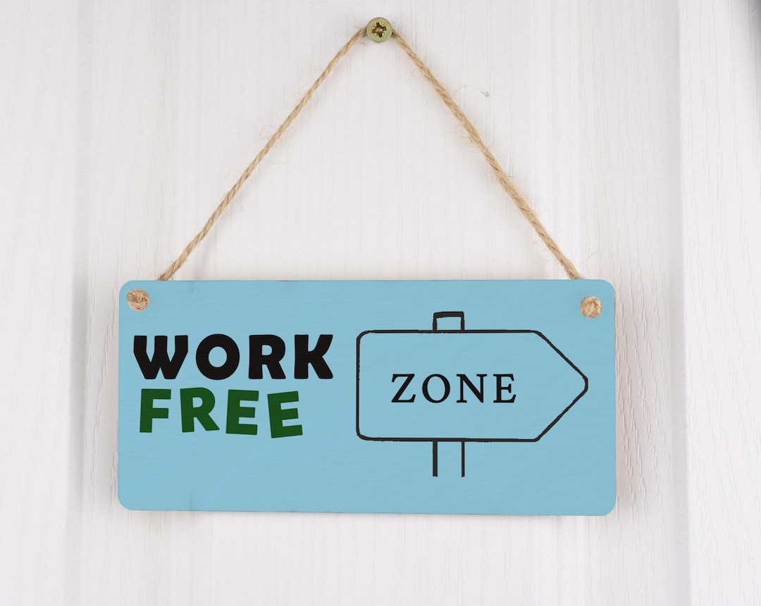 Work-free Zone: Hanging Plywood Sign for Home Office Decor - Etsy