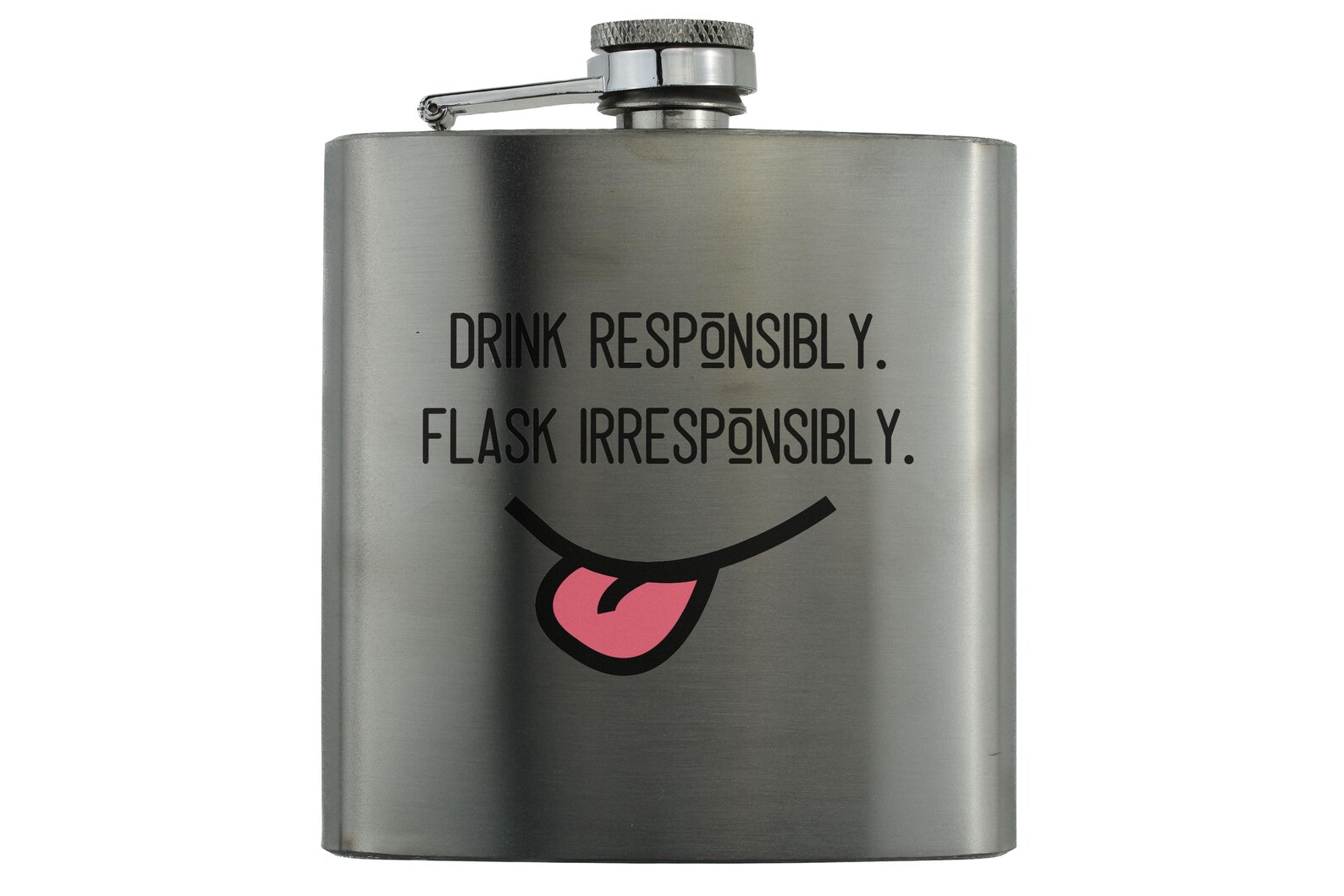 Witty Cartoon Hip Flask - 'drink Responsibly. Flask Irresponsibly ...