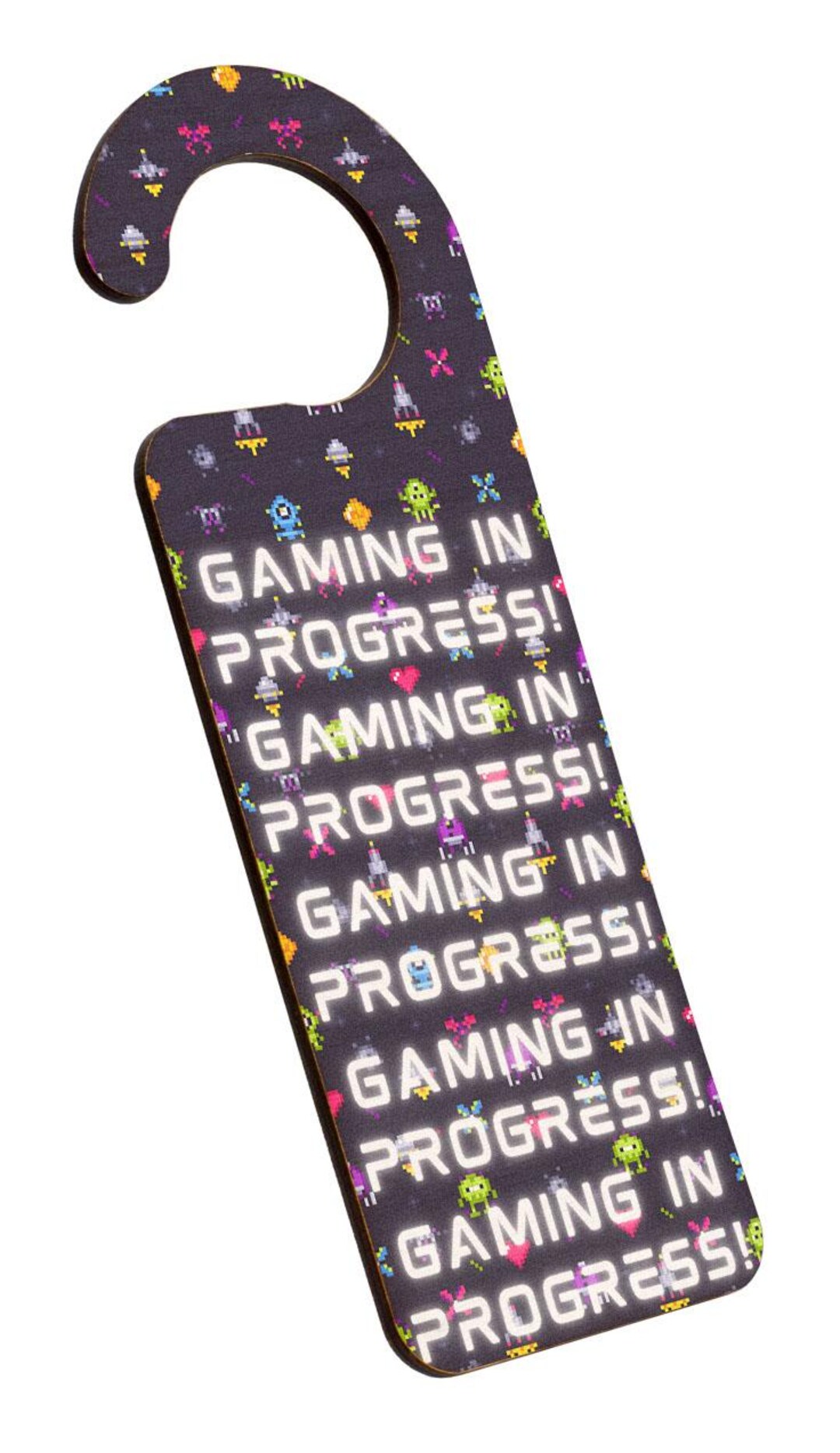 Gaming in Progress Pixel Art Door Hanger - Retro Video Game Décor for ...