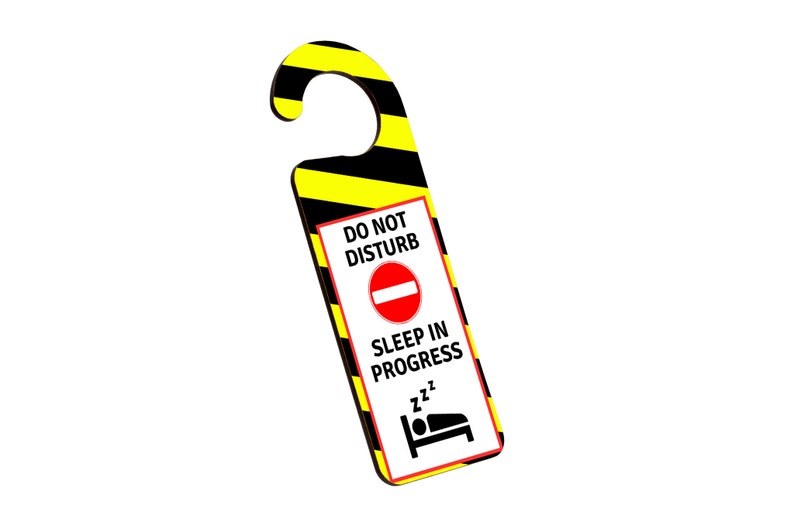 Do Not Disturb Sleep in Progress – Plywood Door Handle Hanger - Novelty ...
