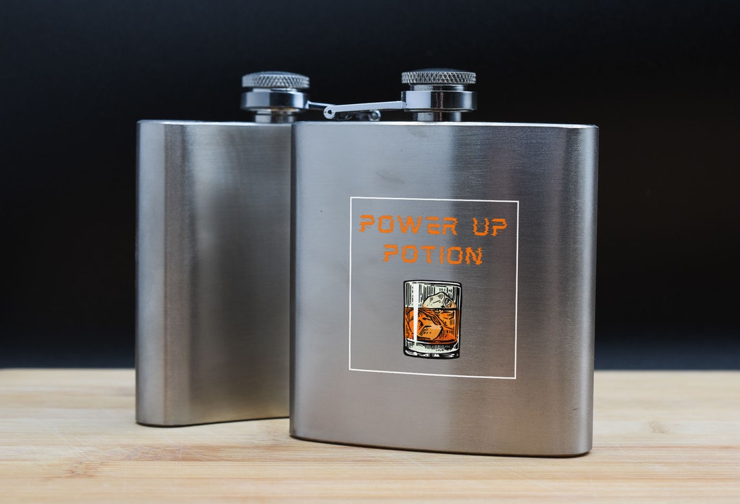 Power up Potion Funny Stainless Steel Hip Flask Novelty Idea for ...