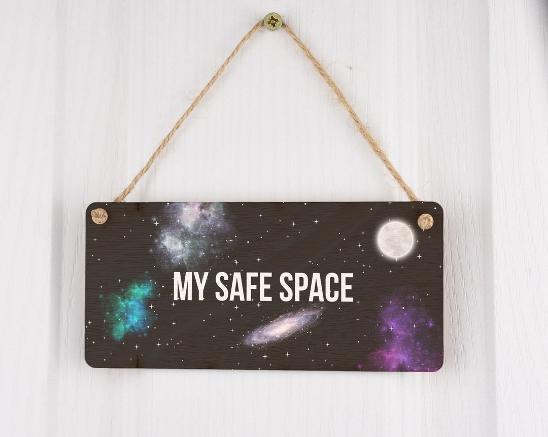 My Safe Space – Plywood Hanging Room Sign – Safe Space Home Decor ...