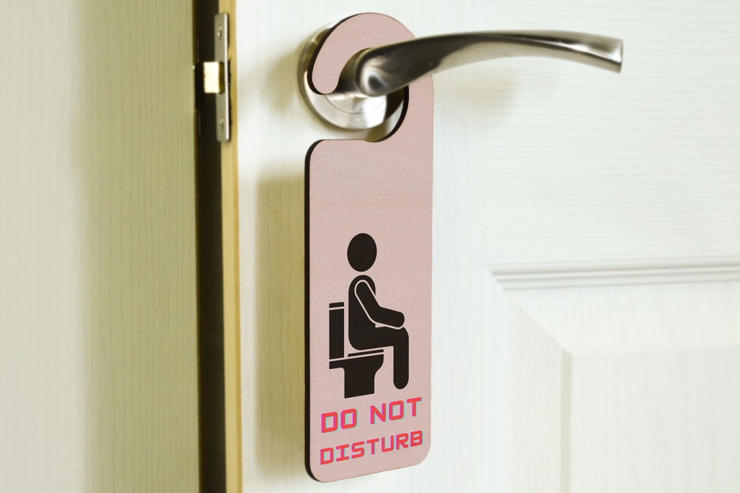 Do Not Disturb - Bathroom Plywood Door Handle Hanger - Novelty Pink ...