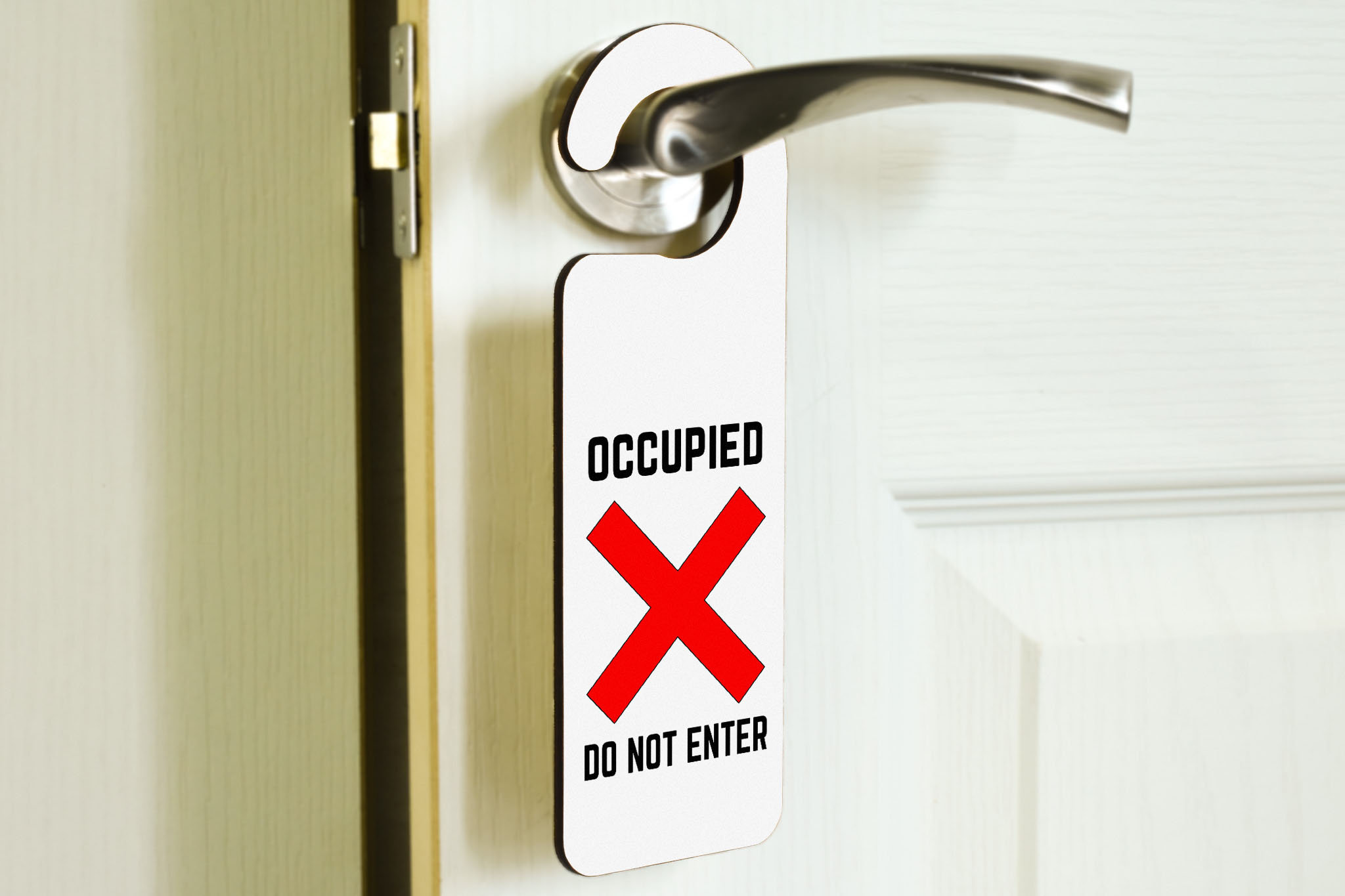 Occupied, Do Not Enter – Plywood Door Handle Hanger – Professional Work ...