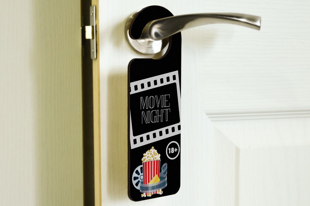 Movie Night – Movie Themed Plywood Door Handle Hanger – Perfect for ...