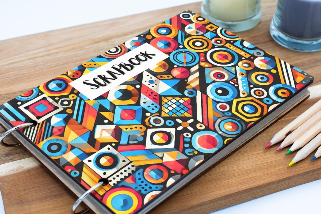 Geometric Patterns Scrapbook With Vibrant Colours and Bold Graphics ...