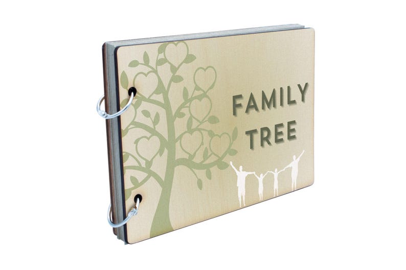 Family Tree Heritage Album With Wooden Cover and Full Colour Front ...