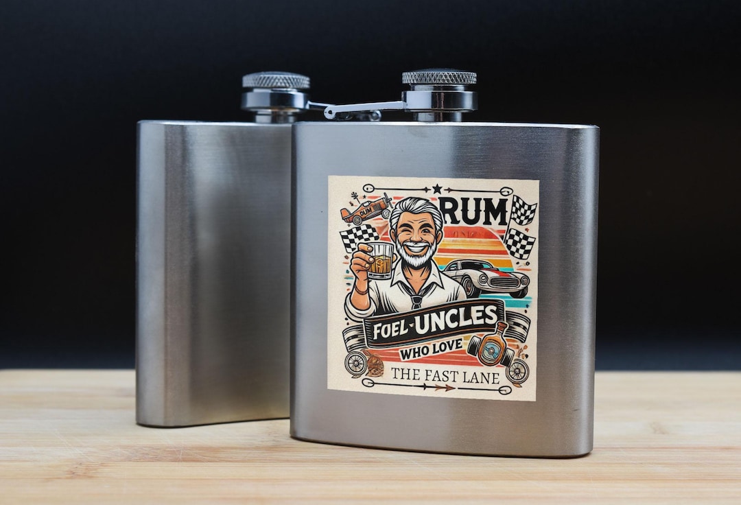 Fast Lane Uncle's Rum-themed Flask (hip-ds23-foelunclerg) - Etsy