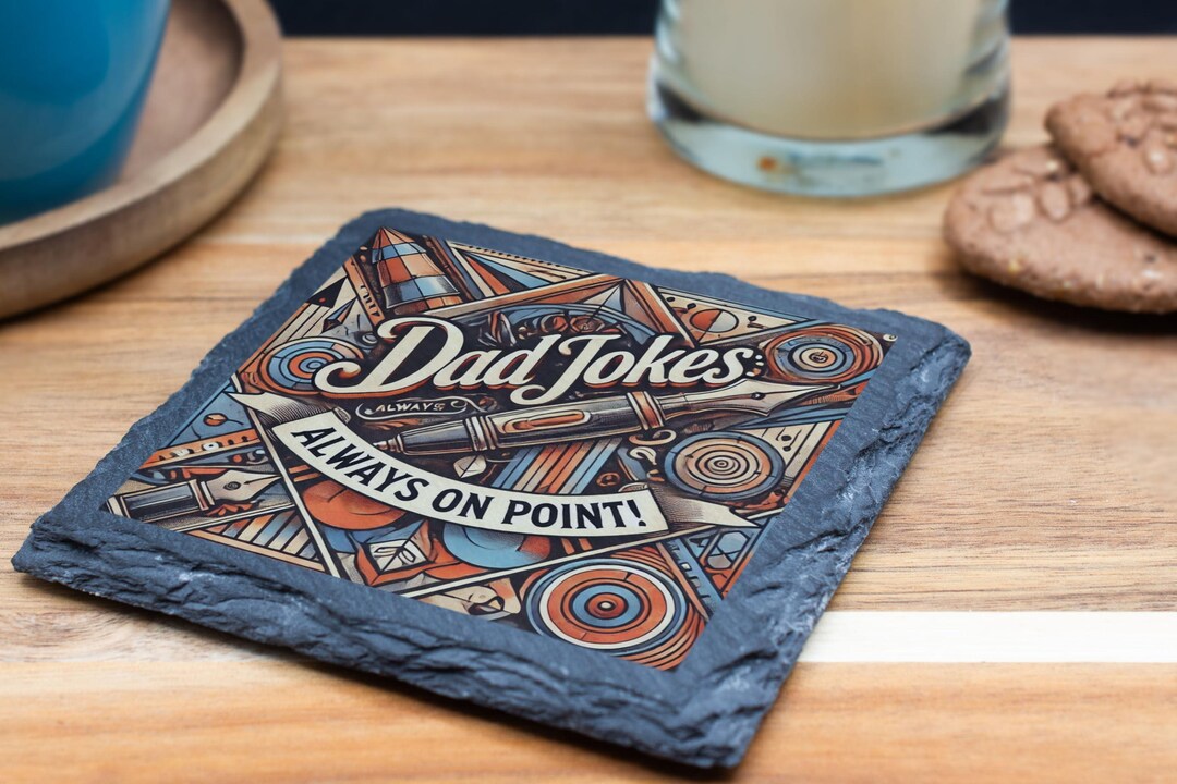 Funny Dad Jokes Slate Coaster Always on Point slco-ds24-jokesrg... - Etsy