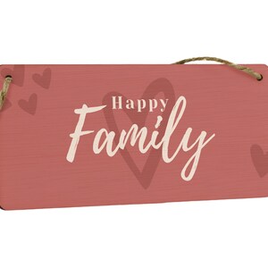 Happy Family – Plywood Hanging Sign – Uniquely Crafted Family Quote ...