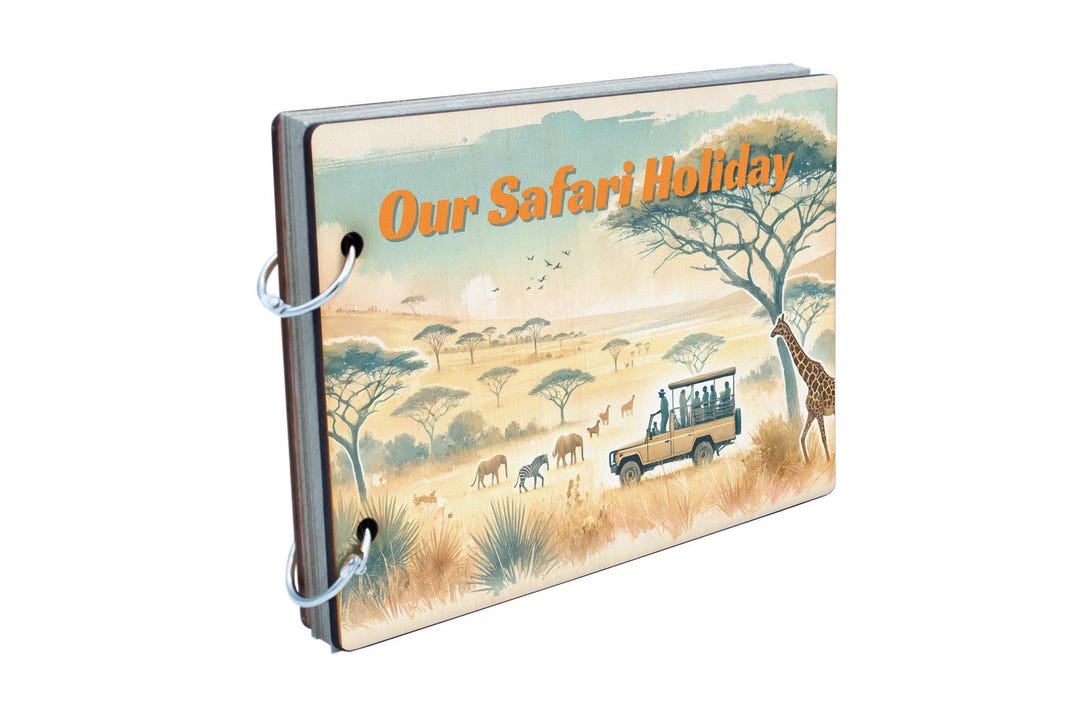 Safari Memories: Wildlife Adventure Photo Album With Ring-bound Wooden ...