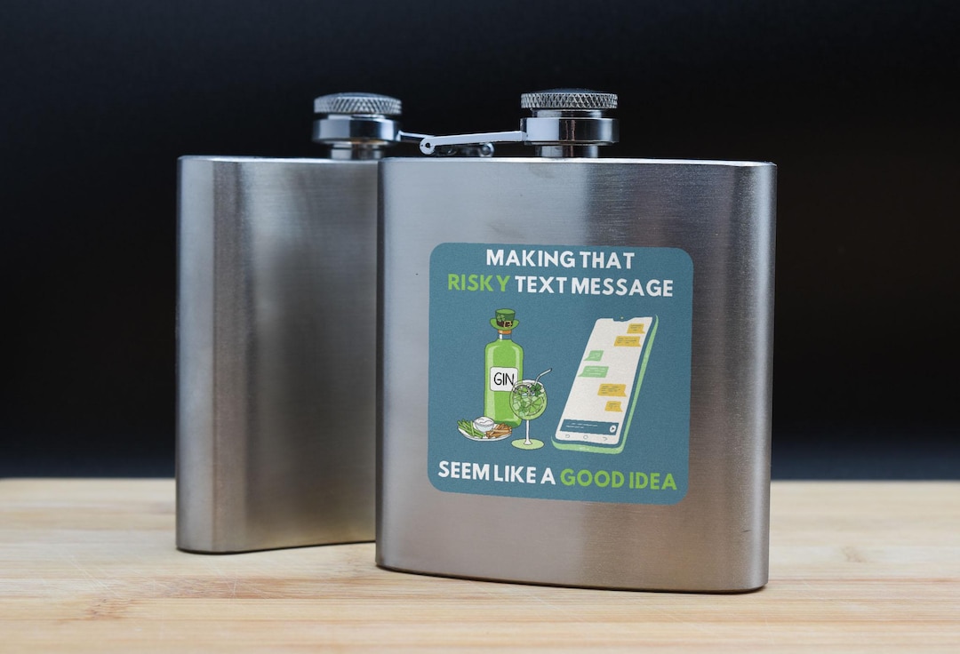 Risky Text Message Gin Humour Flask (hip-ds23-riskytextrg) - Etsy