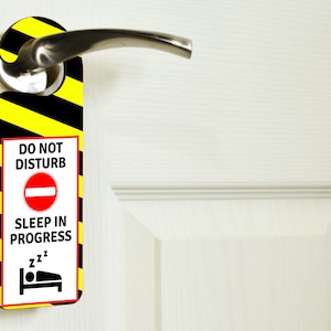Do Not Disturb Sleep in Progress – Plywood Door Handle Hanger - Novelty ...