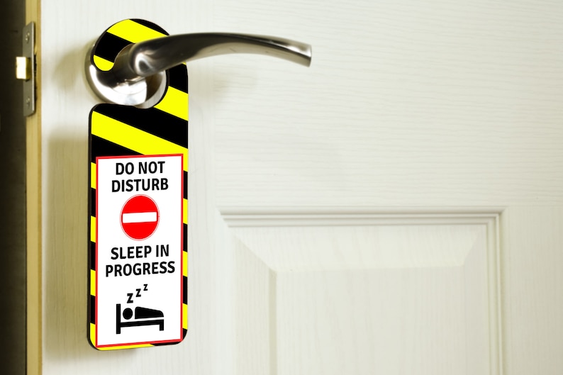 Do Not Disturb Sleep in Progress – Plywood Door Handle Hanger - Novelty ...