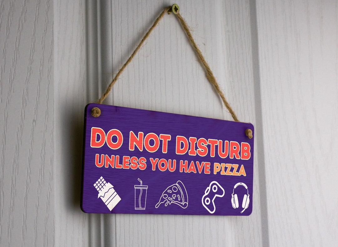 Do Not Disturb Unless You Have Pizza – Funny Plywood Hanging Sign for ...