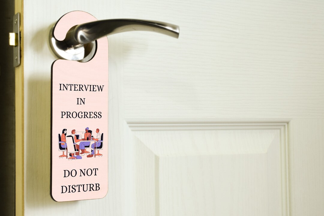 Interview in Progress, Do Not Disturb – Plywood Door Handle Hanger ...