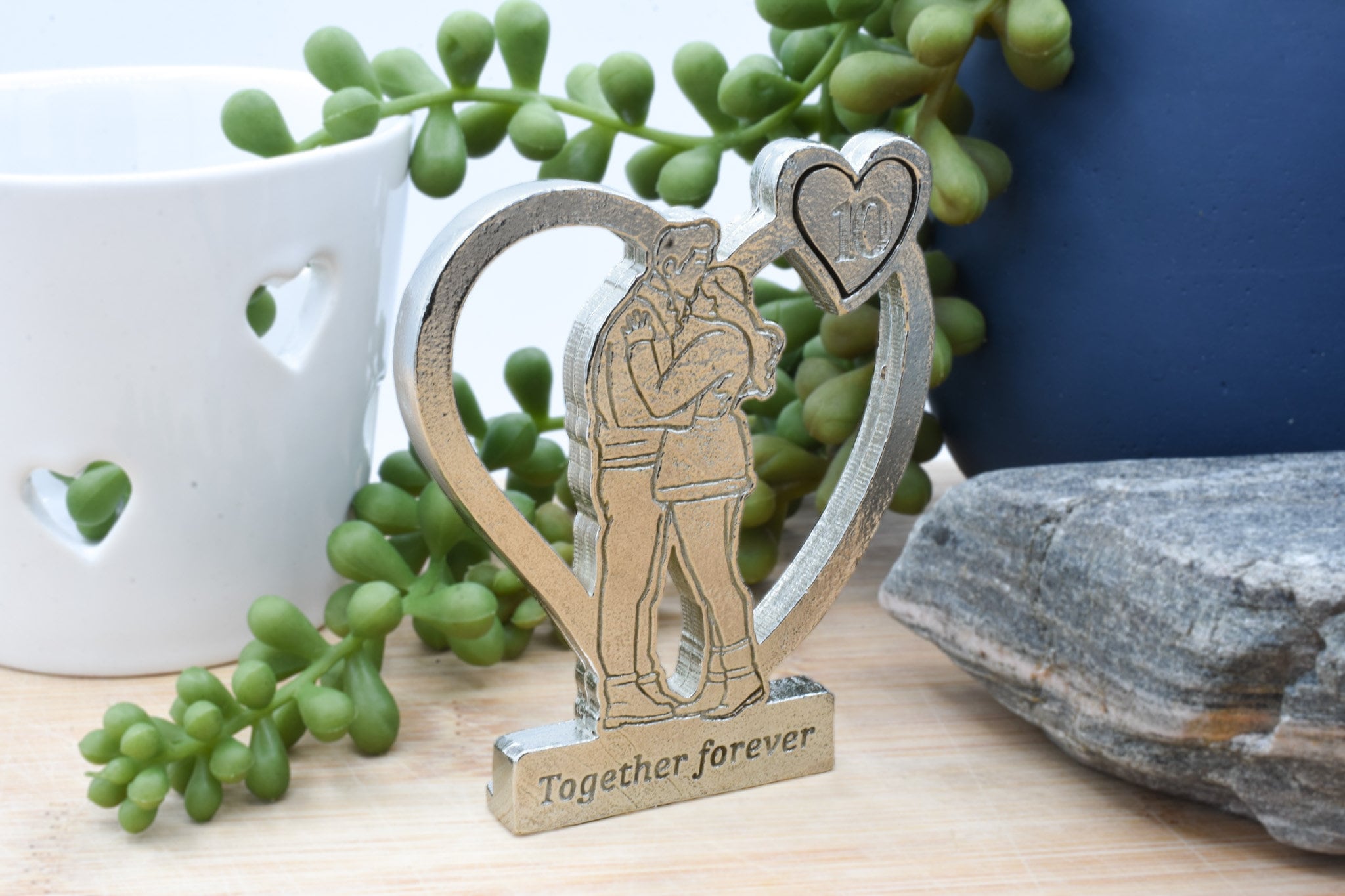Together Forever 10th Anniversary Hugging Couple Metal Ornament - Etsy