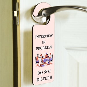 Interview in Progress, Do Not Disturb – Plywood Door Handle Hanger ...