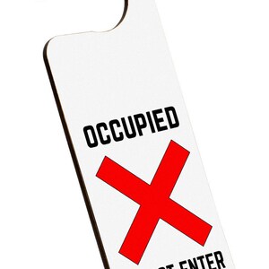 Occupied, Do Not Enter Plywood Door Handle Hanger Professional Work ...