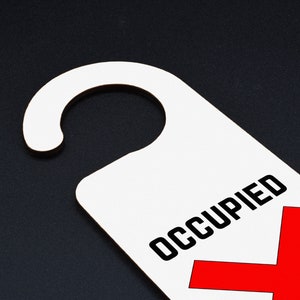 Occupied, Do Not Enter Plywood Door Handle Hanger Professional Work ...