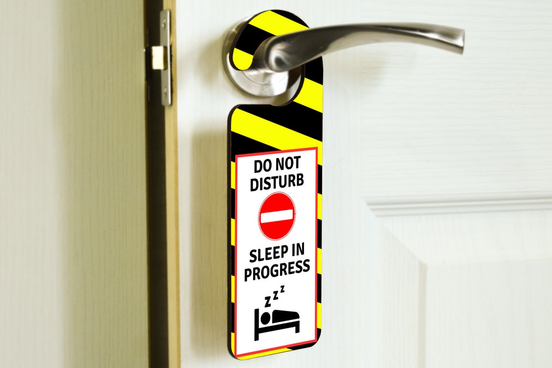 Do Not Disturb Sleep in Progress – Plywood Door Handle Hanger - Novelty ...