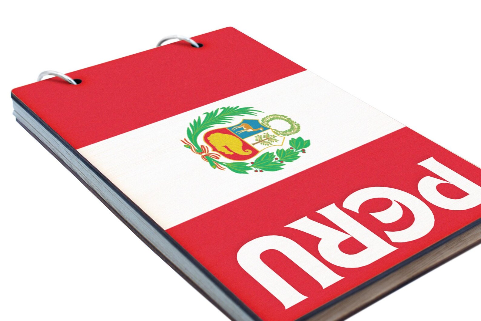 Peruvian Flag Design Wooden Cover Travel Scrapbook (scrap-kf24 ...
