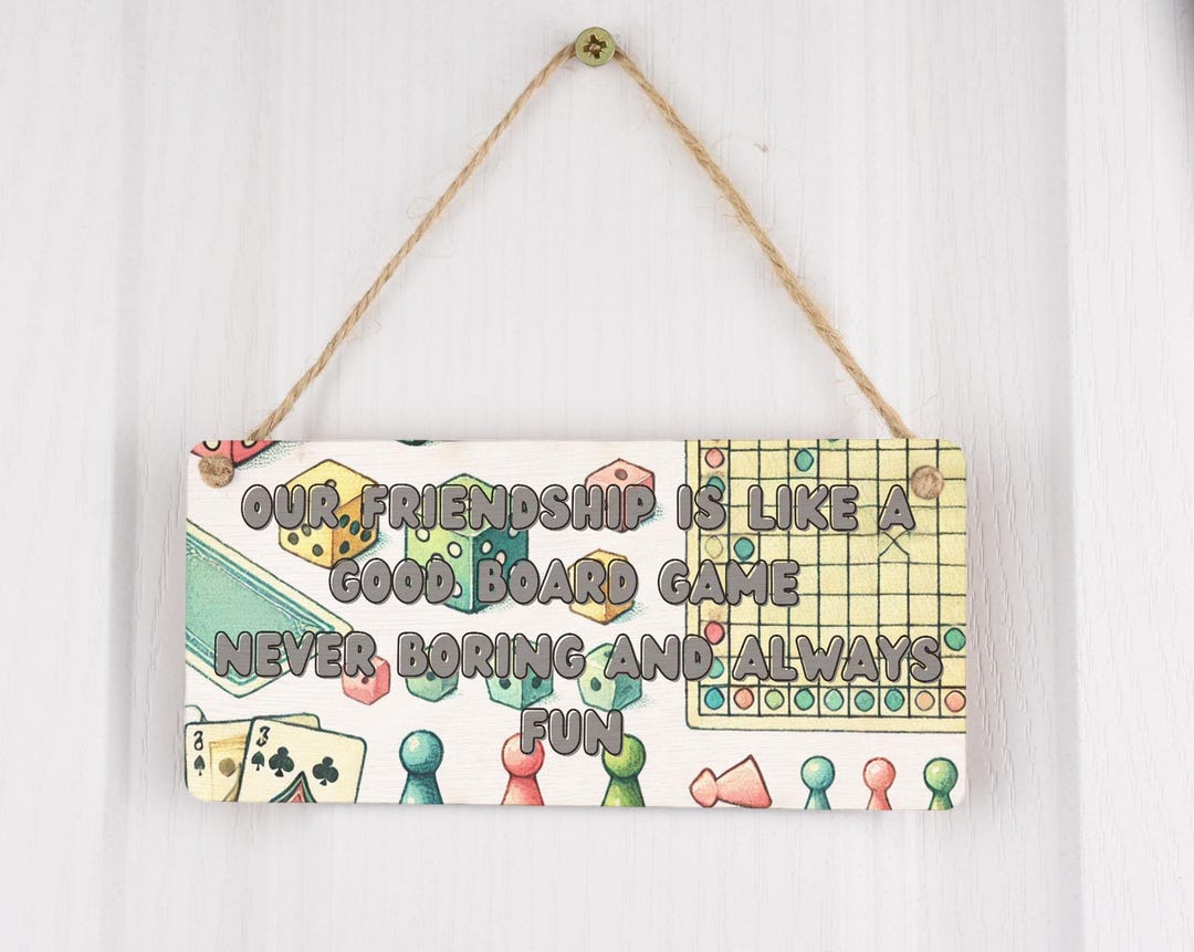 Friendship Board Game Watercolour Wall Art Sign (smlsgn-kf24 ...