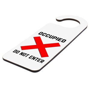 Occupied, Do Not Enter Plywood Door Handle Hanger Professional Work ...