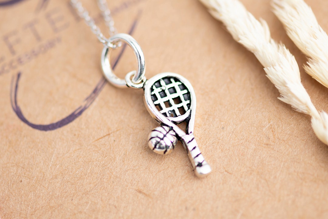 Sterling Silver Tennis Racket Necklace: Unique Sports Jewelry Gift - Etsy