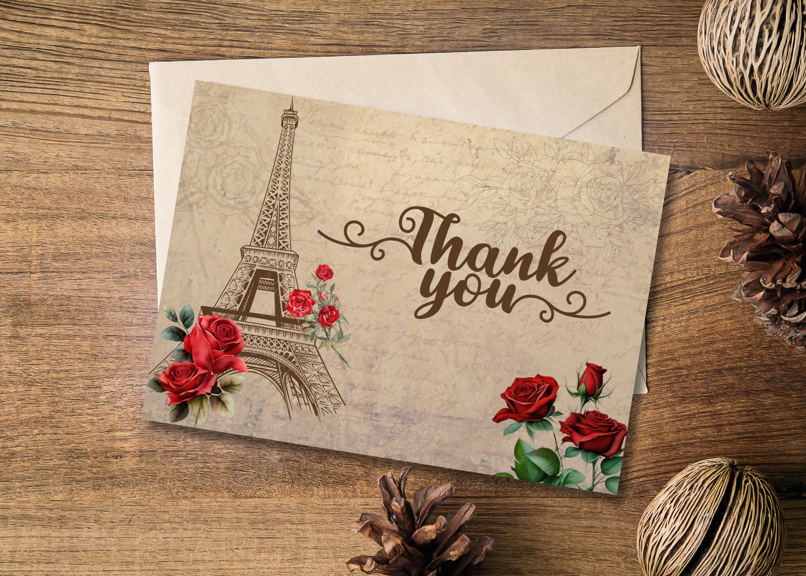 Printable Thank You Card Thanks Card Vintage Thank You Card Vintage ...