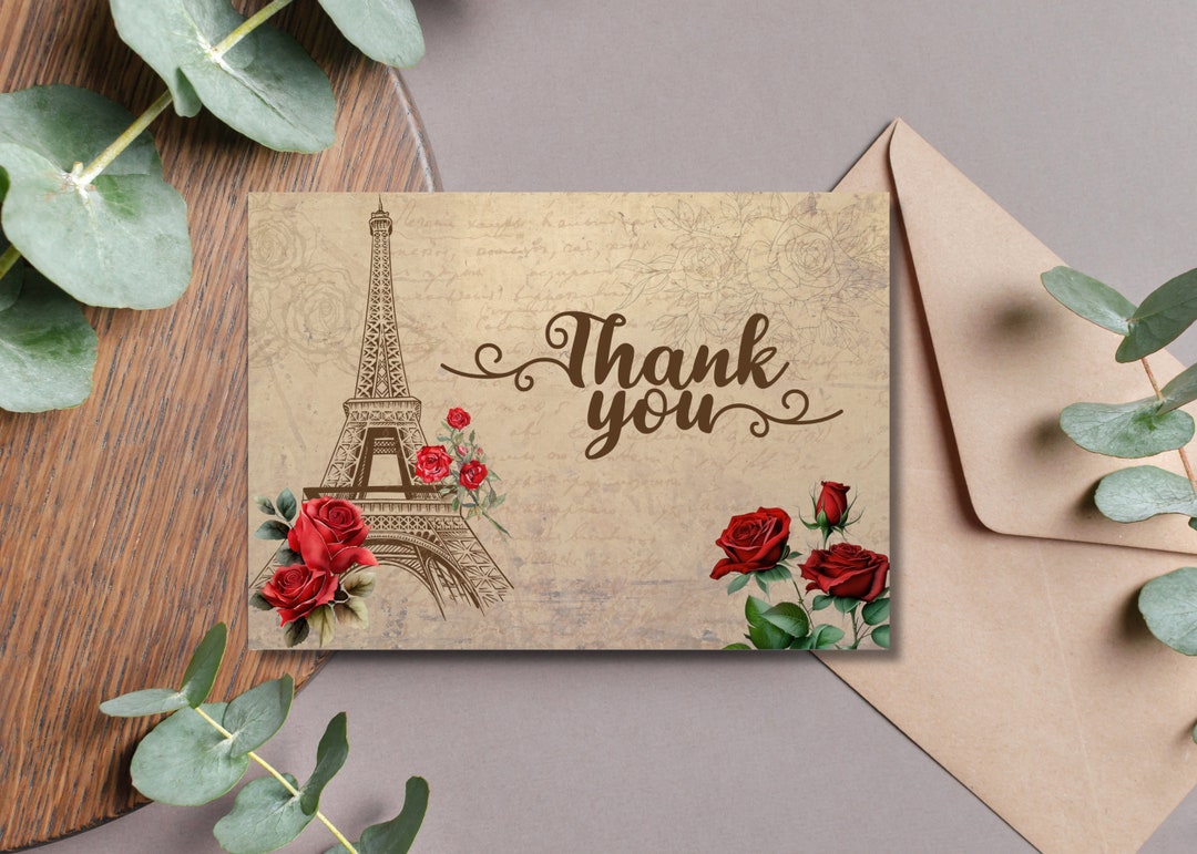 Printable Thank You Card Thanks Card Vintage Thank You Card Vintage ...