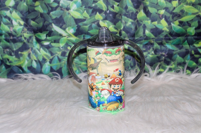 Sippy Cup Mario Nintendo Character Sippy Cup Custom Name - Etsy