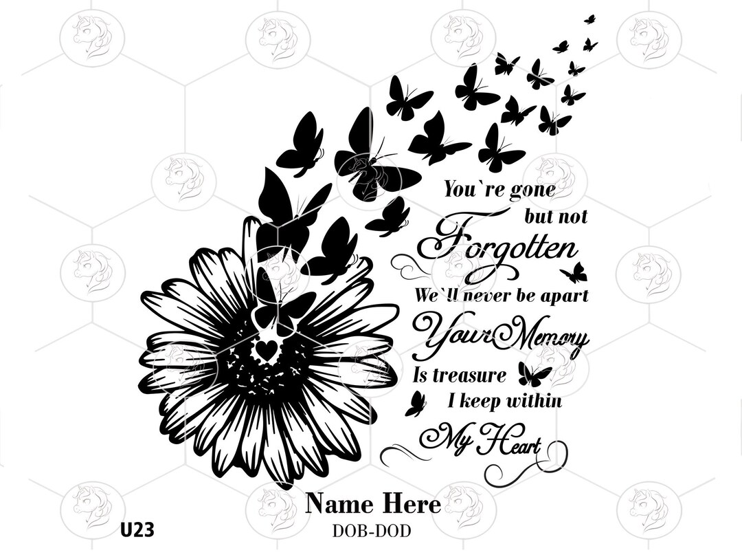 In Memory of Svg, Memorial Png, Memory Svg, Butterflies Flying ...