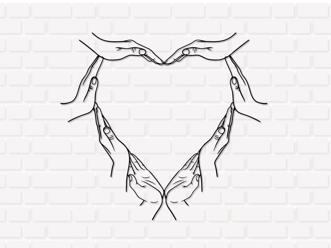 Group Heart Hands Sign SVG, Hands Heart Sign SVG, Heart Hands Svg ...