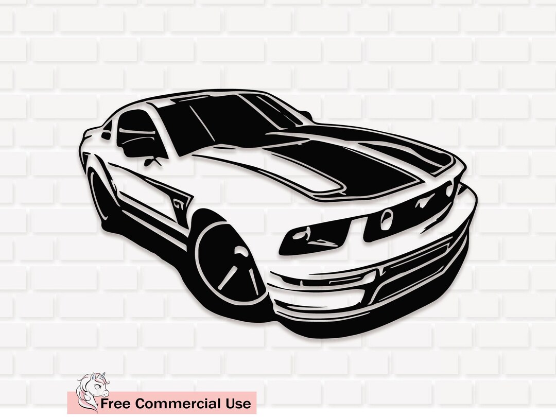 Ford Mustang Car SVG PNG Clipart: Cricut Silhouette (digital Download ...