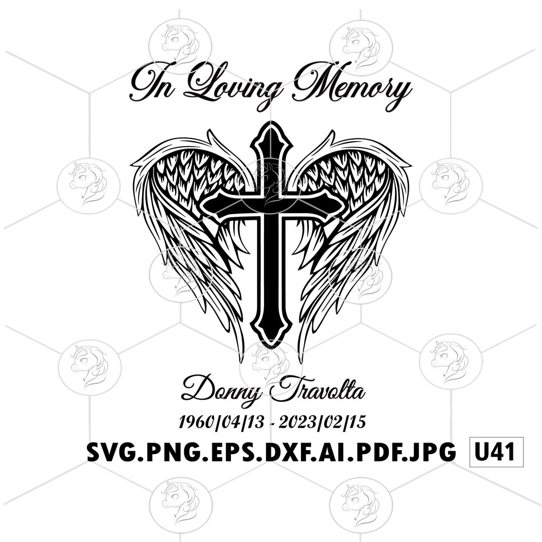 Memorial Cross With Wings SVG PNG: in Loving Memory (digital Files) - Etsy