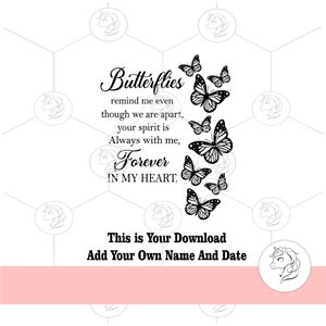 Memorial Butterflies SVG: in Loving Memory Design (digital Files) - Etsy
