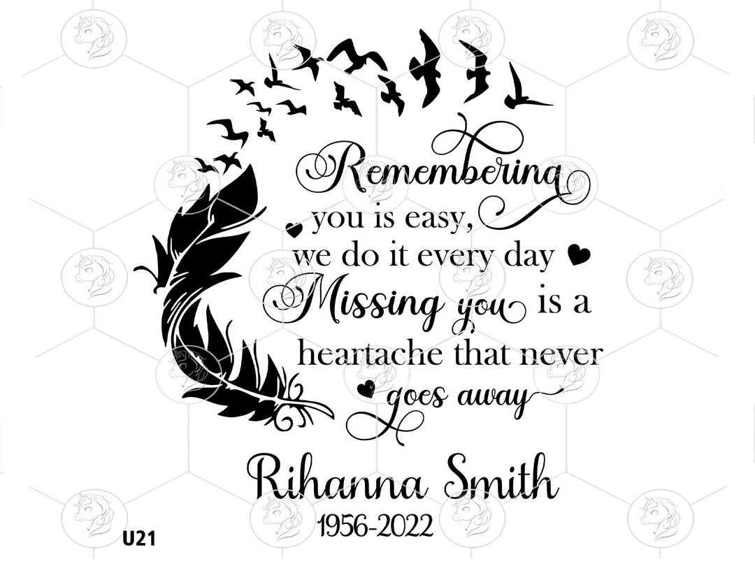Memory Svg, in Loving Memory Svg, Memorial Png, Remembering You is Easy ...
