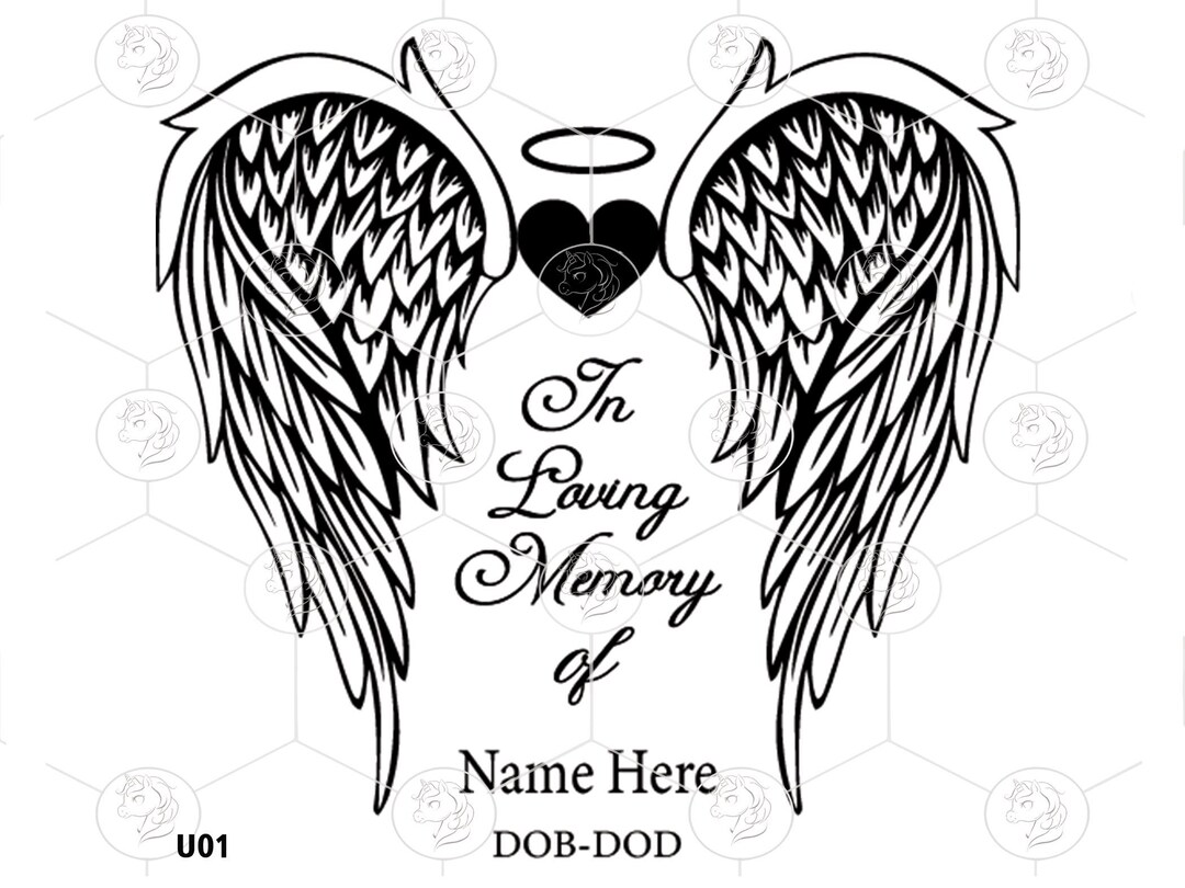 Angel Wings Memorial SVG: in Loving Memory Design (digital Download) - Etsy