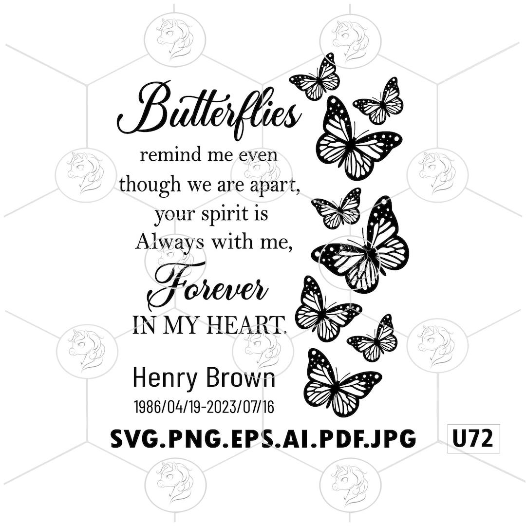 Memorial Butterflies SVG: in Loving Memory Design (digital Files) - Etsy