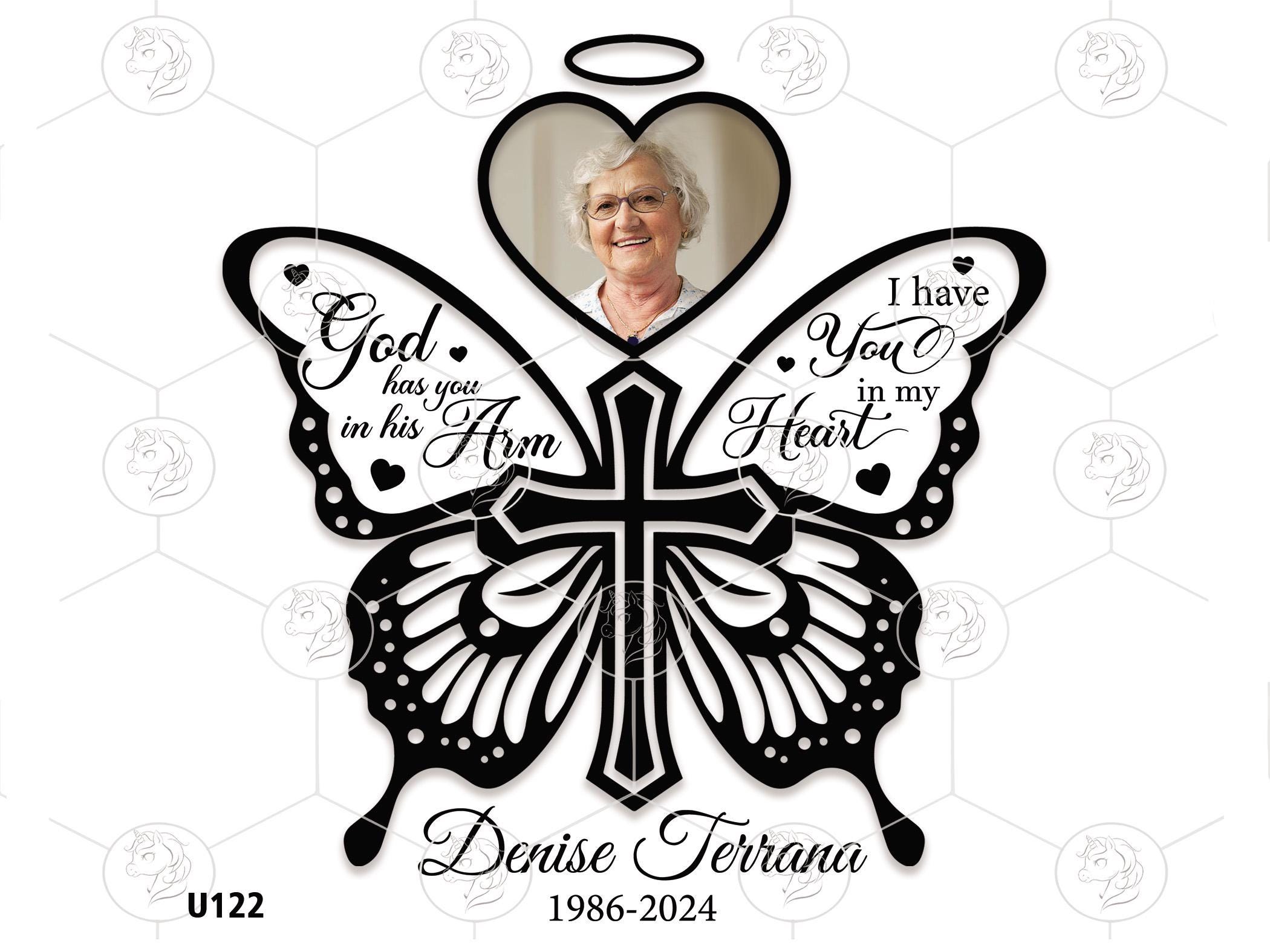 Memorial Butterfly Cross SVG PNG: Printable Remembrance Template ...