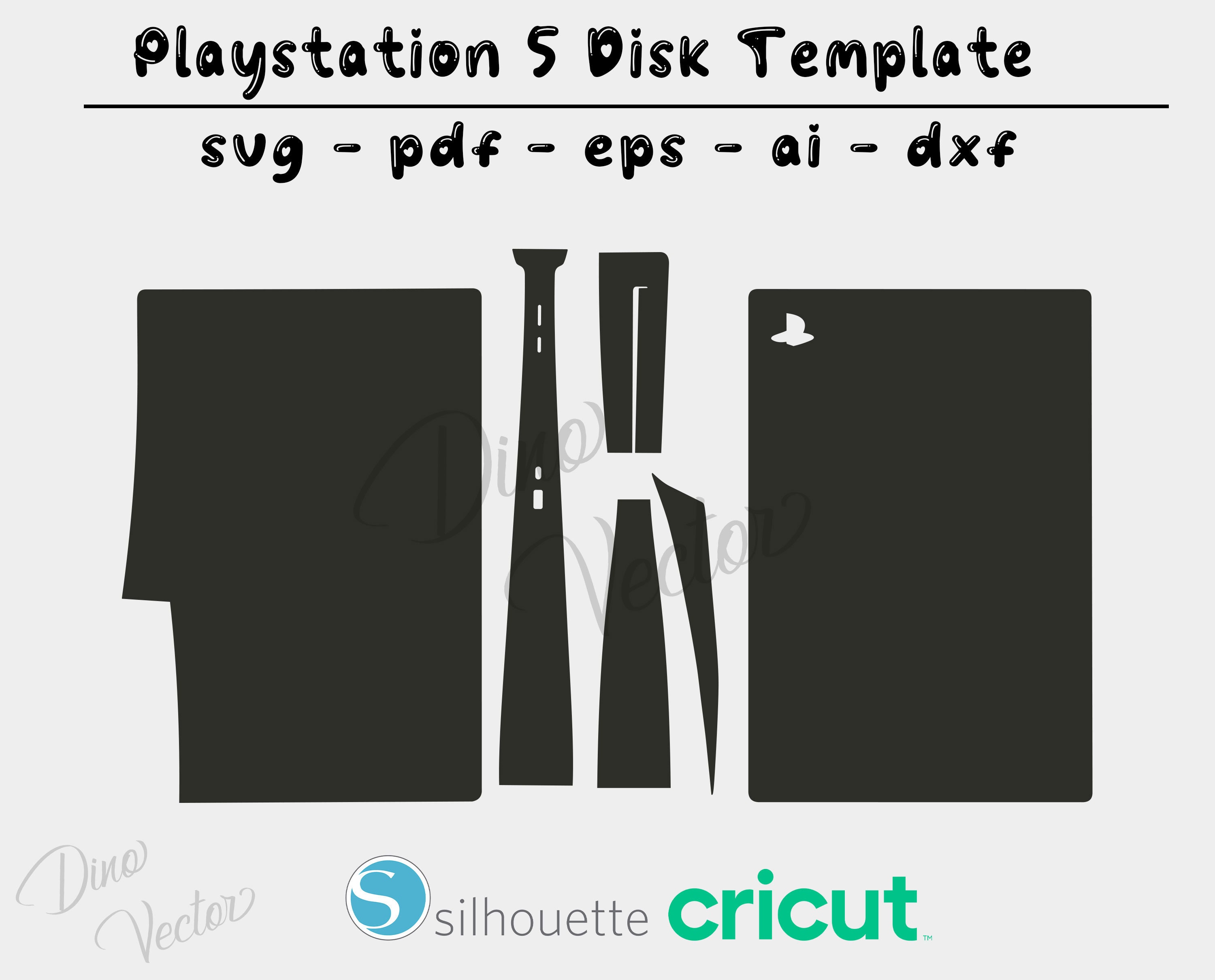 PS5 Disk Skin Template Vector Cut File Cricut Vector Cut File Wrap ...