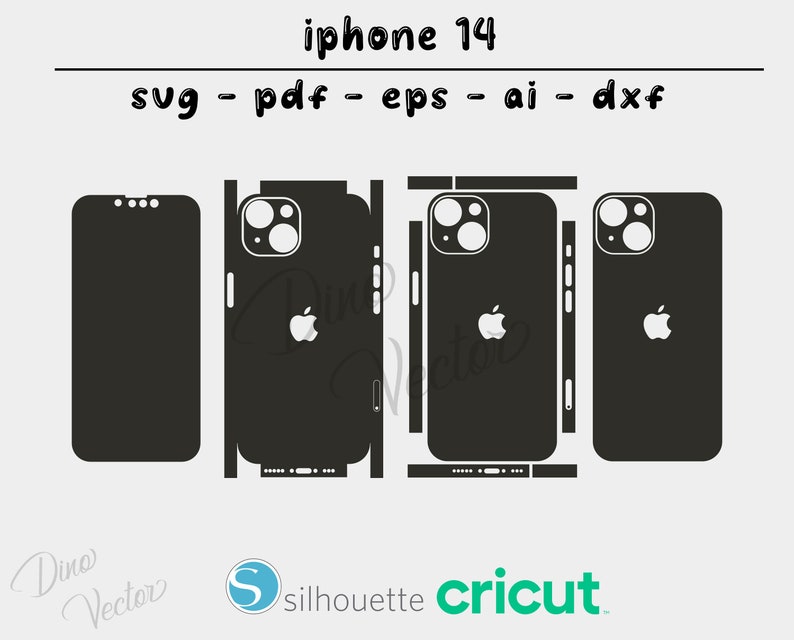 Apple iPhone 14 Skin Template - Cricut Vector Cut File - Wrap Template ...