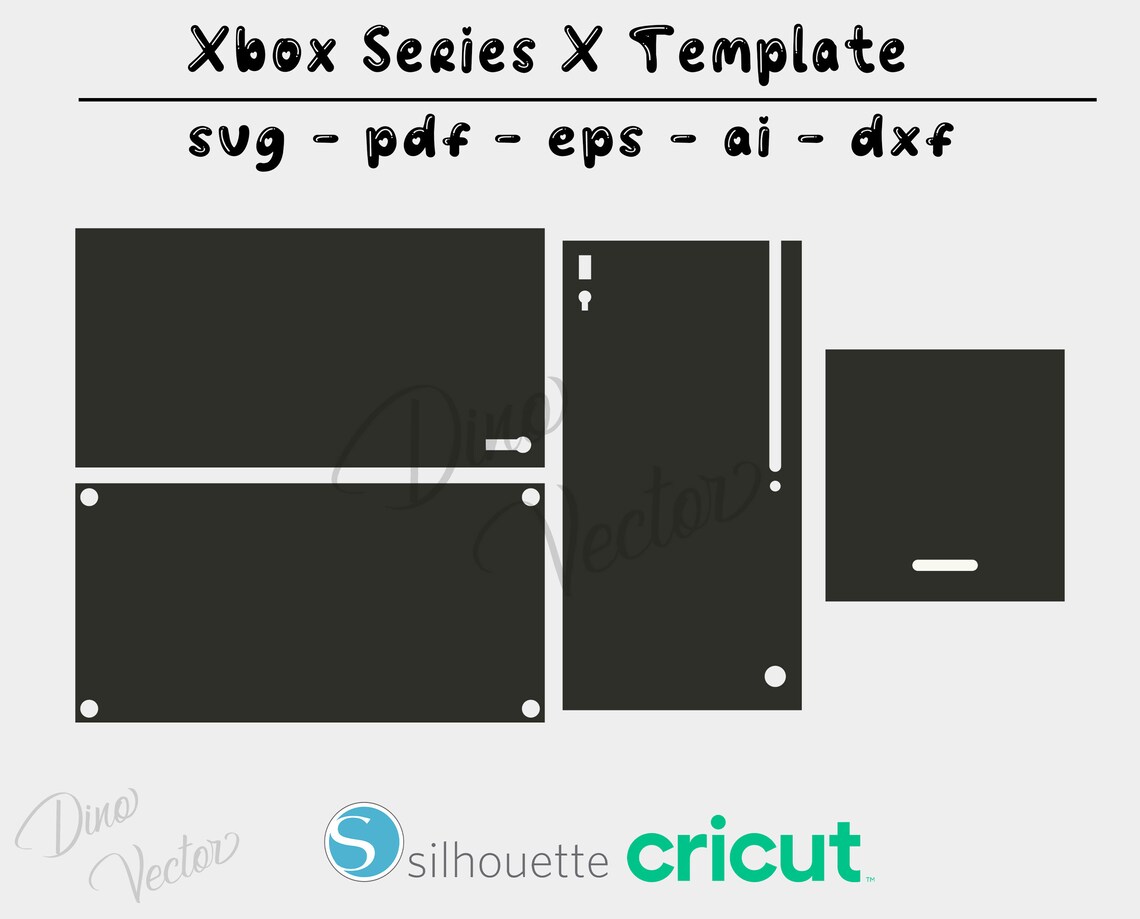 Xbox Series X Skin Template - Vector Cut File - Cricut Vector Cut File ...