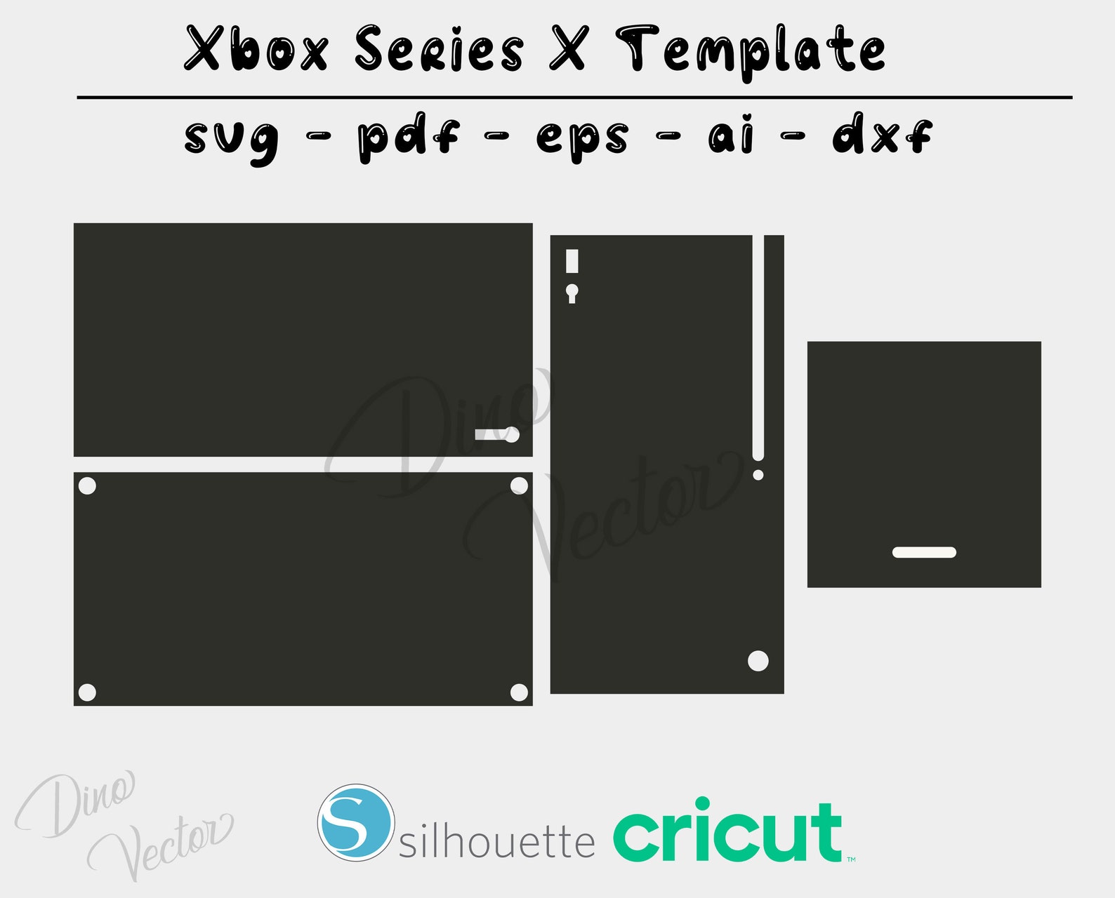 Xbox Series X Skin Template - Vector Cut File - Cricut Vector Cut File ...