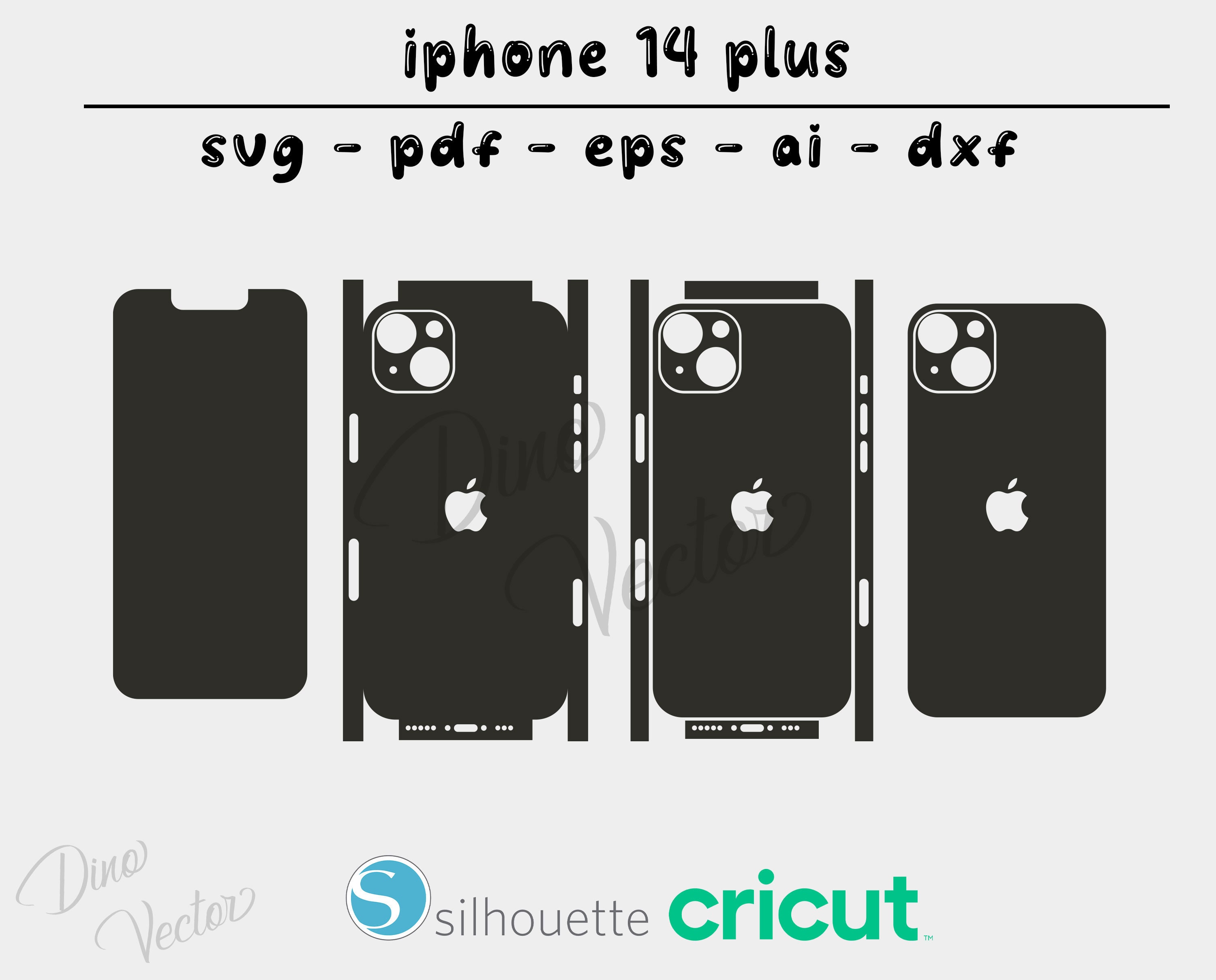 Apple iPhone 14 Puls Skin Template - Cricut Vector Cut File - Wrap ...
