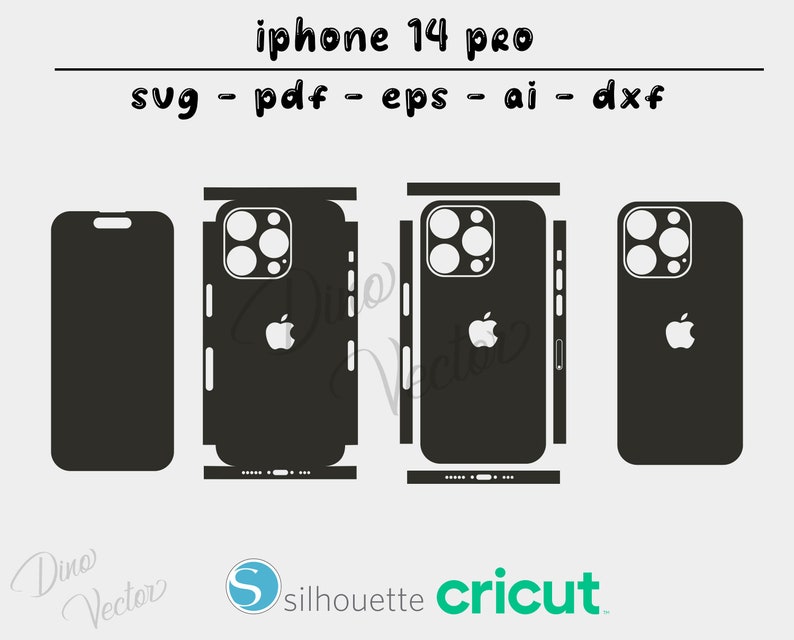 Apple iPhone 14 Pro Skin Template - Cricut Vector Cut File - Wrap ...